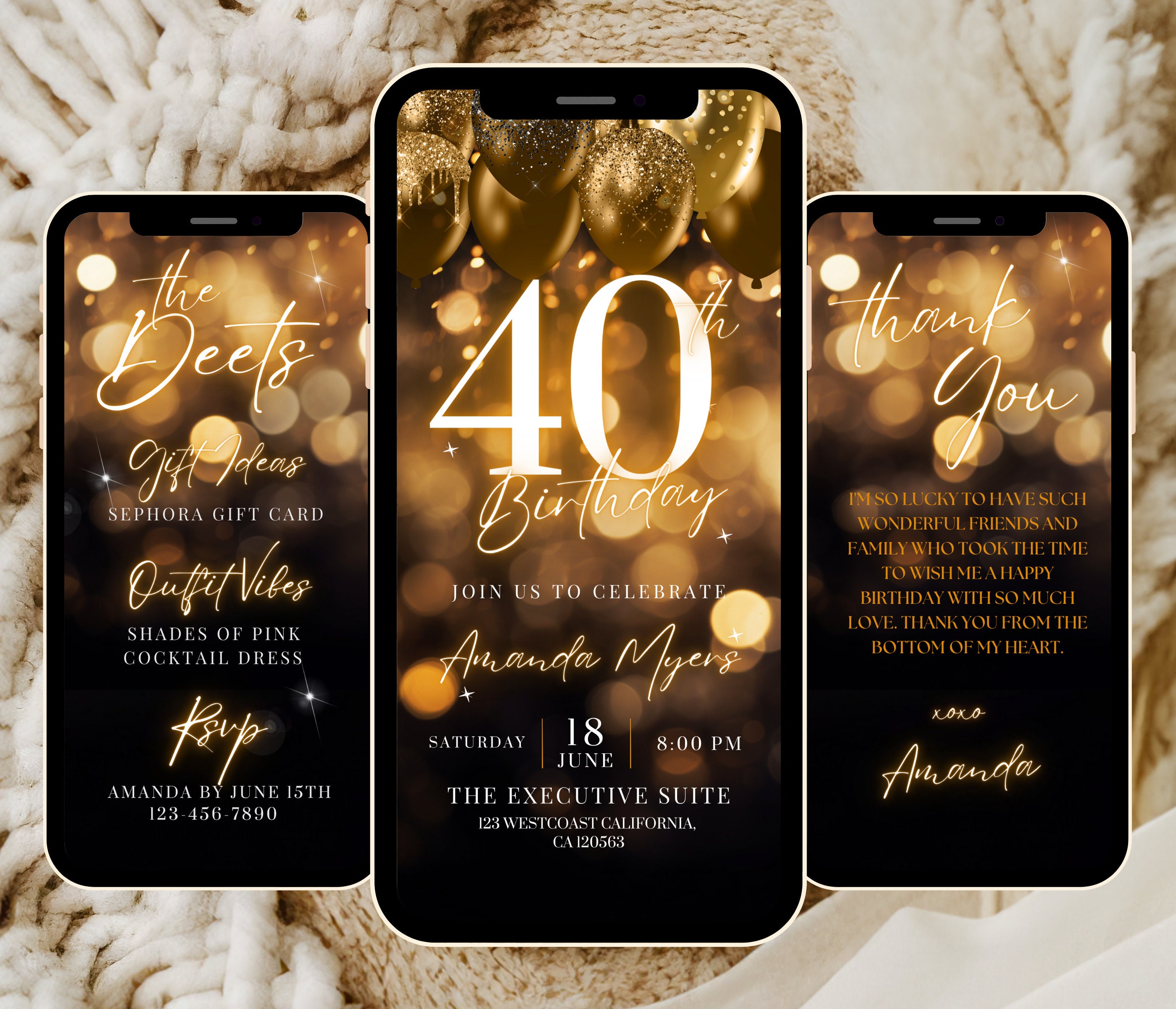 Forty Birthday Invitation, 40th Birthday Invite, Fortieth E-invite ...