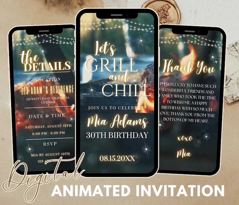 Let's Grill and Chill Text Invitation, Backyard BBQ Invitation ...