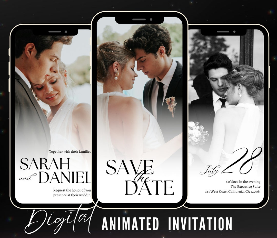 Wedding Video Save the Date Template, Animated Wedding Invitation ...