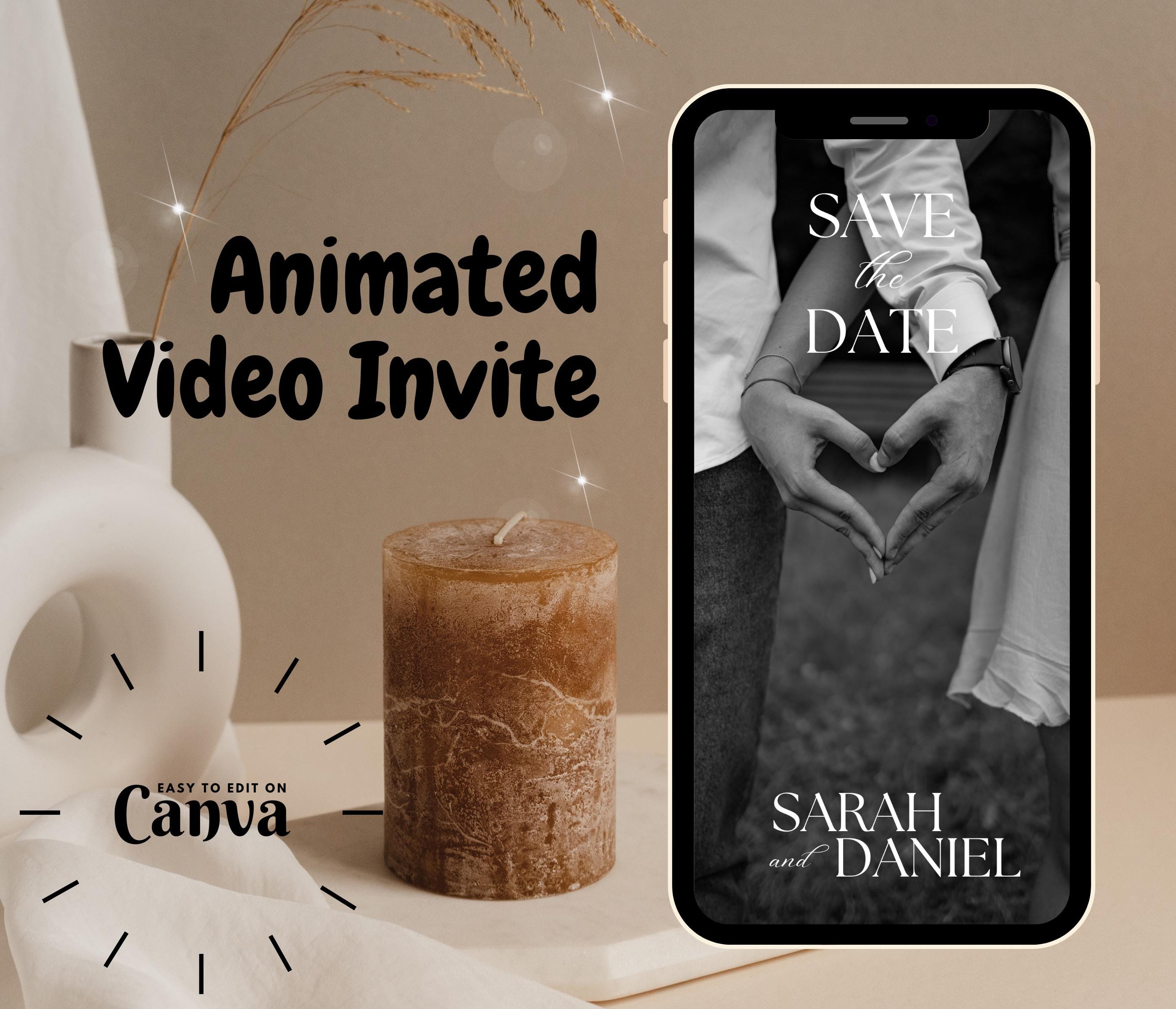 Wedding Video Save the Date Template, Animated Wedding Invitation ...