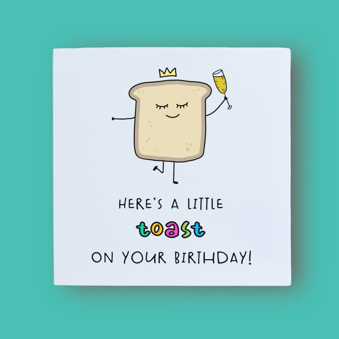 Personalised Birthday Card - Here's A Little Toast - Funny Greeting ...