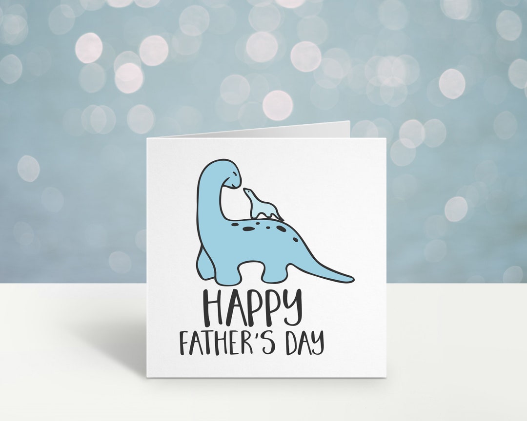 Cute Father's Day Card, Best Dad Card, Card for Him, Dinosaur Fathers ...