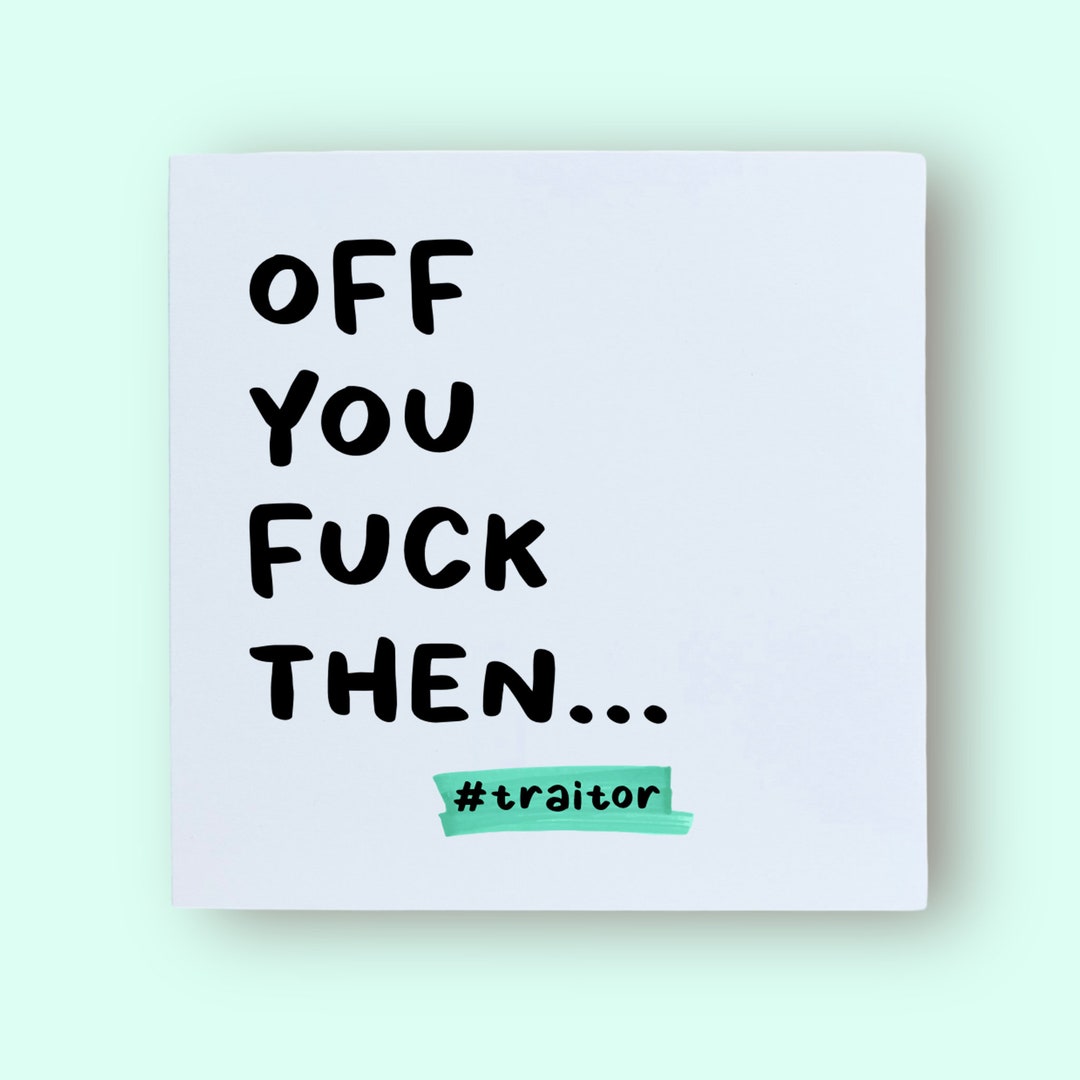 Rude New Job Card, Traitor, Good Luck Card - Etsy