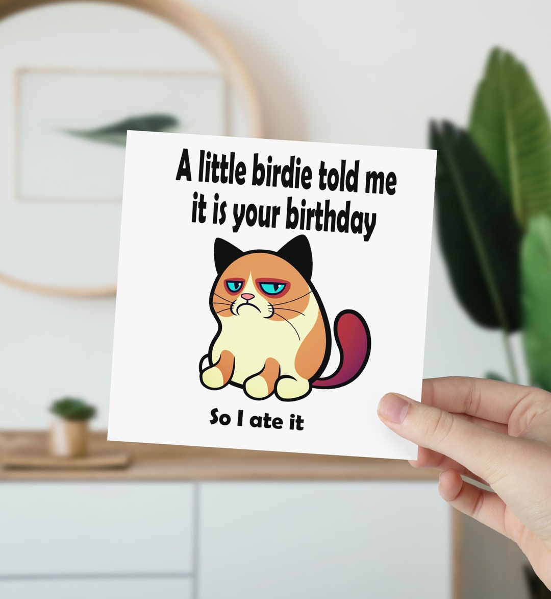 Birthday Card | Funny Birthday Card| Grumpy Cat Card | Cat Birthday ...