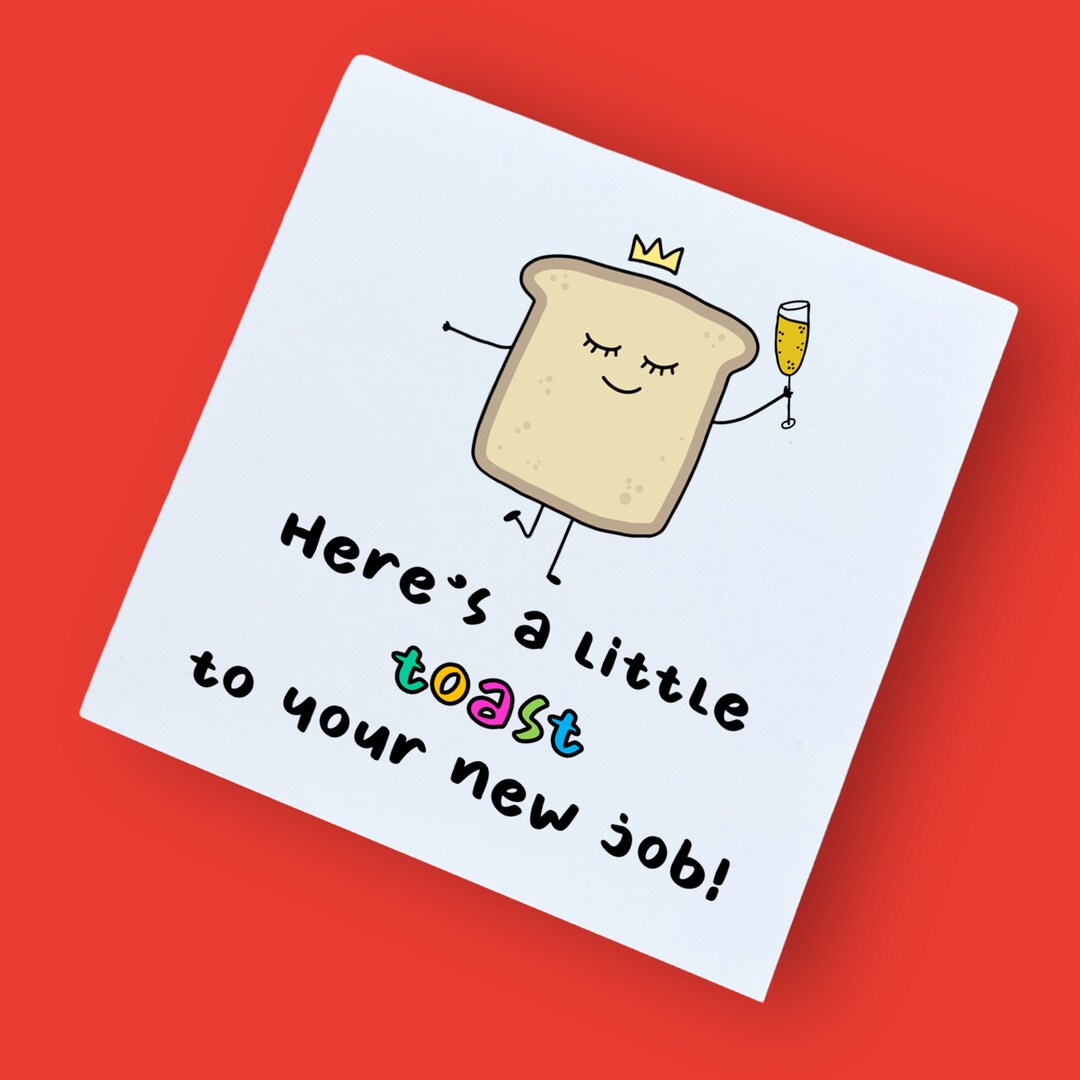 New Job Card, Leaving Card, Here's A Little Toast, Colleague Leaving - Etsy