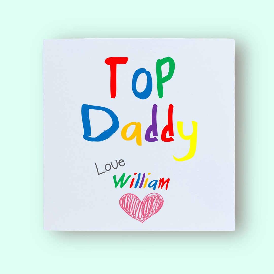 Top Daddy Personalised Card, Fathers Day Card or Birthday Card for Dad ...