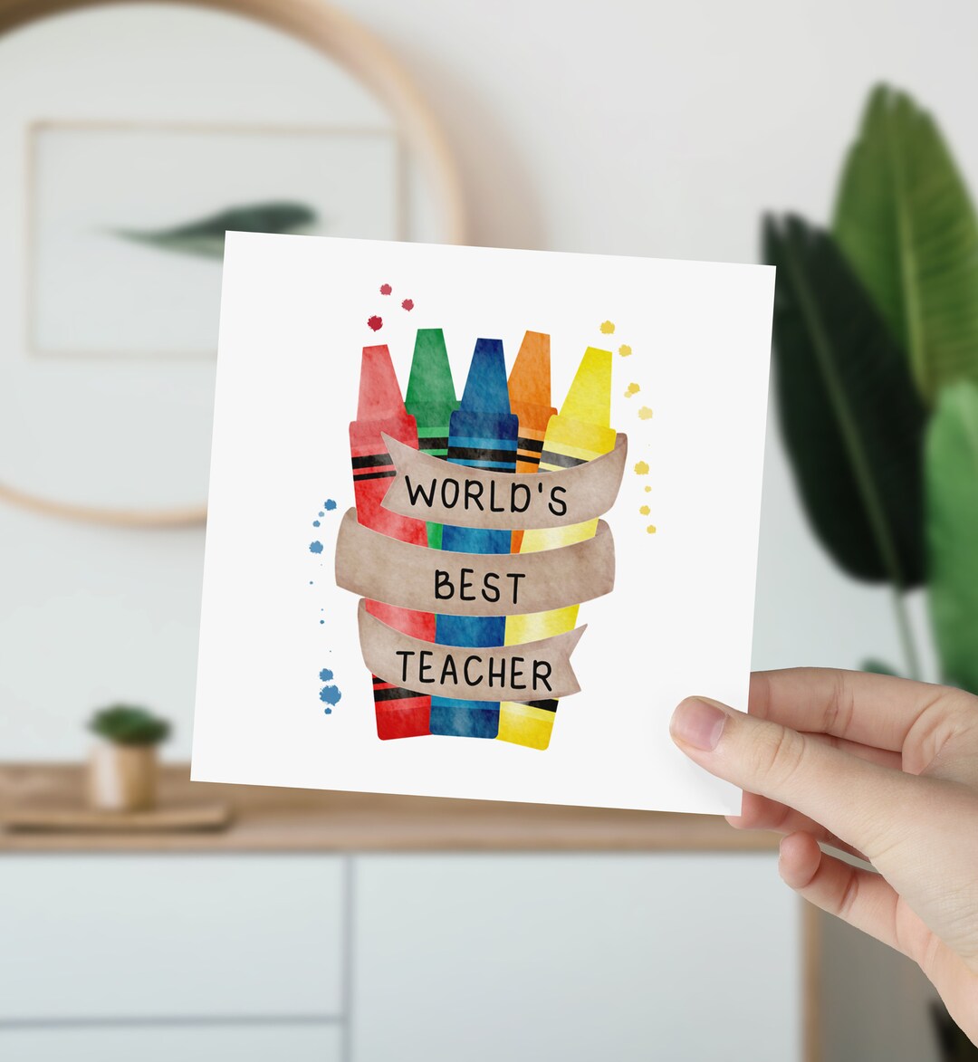 World's Best Teacher Card | Thank You Teacher Card | Teaching Assistant ...