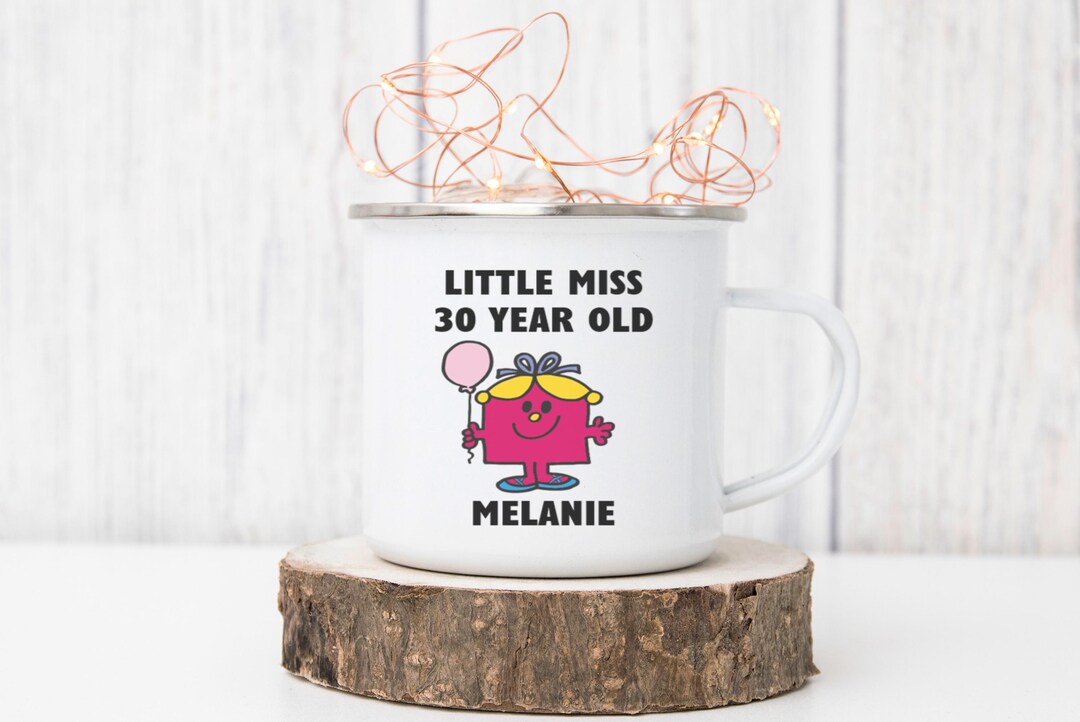 Mr Men Little Miss Personalised Enamel Mug Mr Men Inspired Tin Mug ...