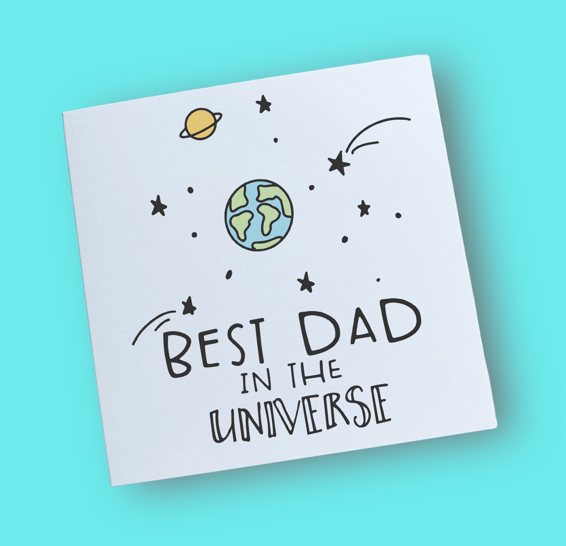 Best Dad in the Universe Card Birthday Card or Fathers Day Card for Dad ...