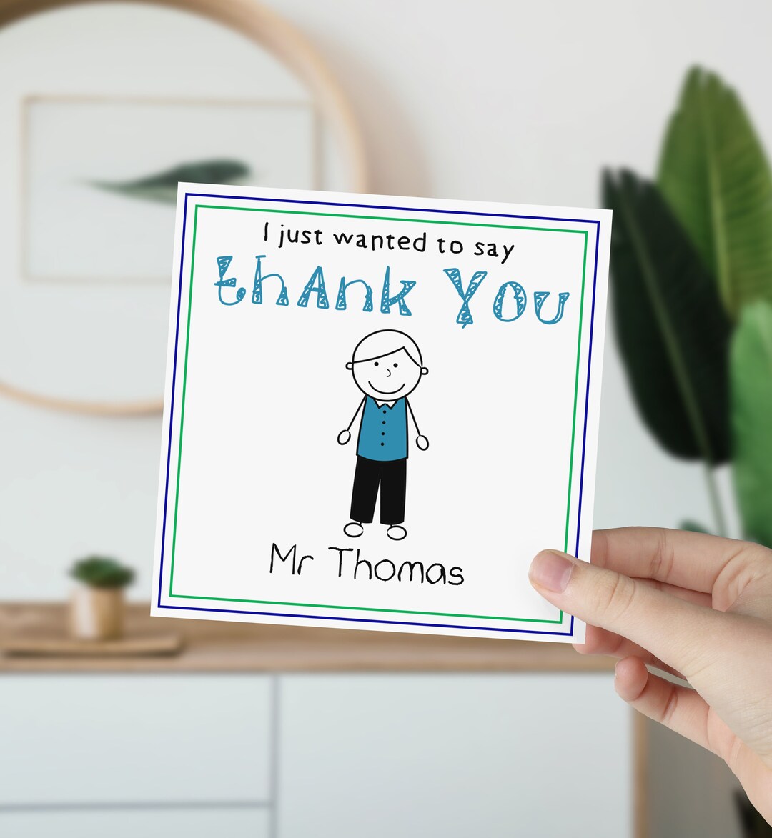 Personalised Thank You Teacher Card Male Teacher Card Funny Card for ...