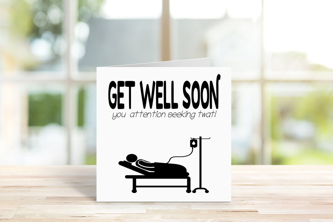Get Well Soon Card Rude Get Well Card for Him, for Her Recovery Card ...