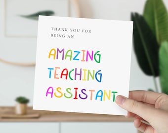 Teaching Assistant Card Teaching Assistant Gifts Gifts for - Etsy