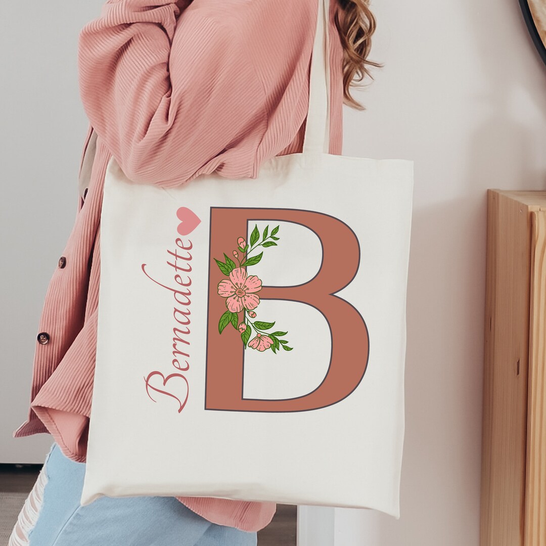 Custom Alphabet Tote - Name Printed Bag, Personalised Bridesmaid Gift ...