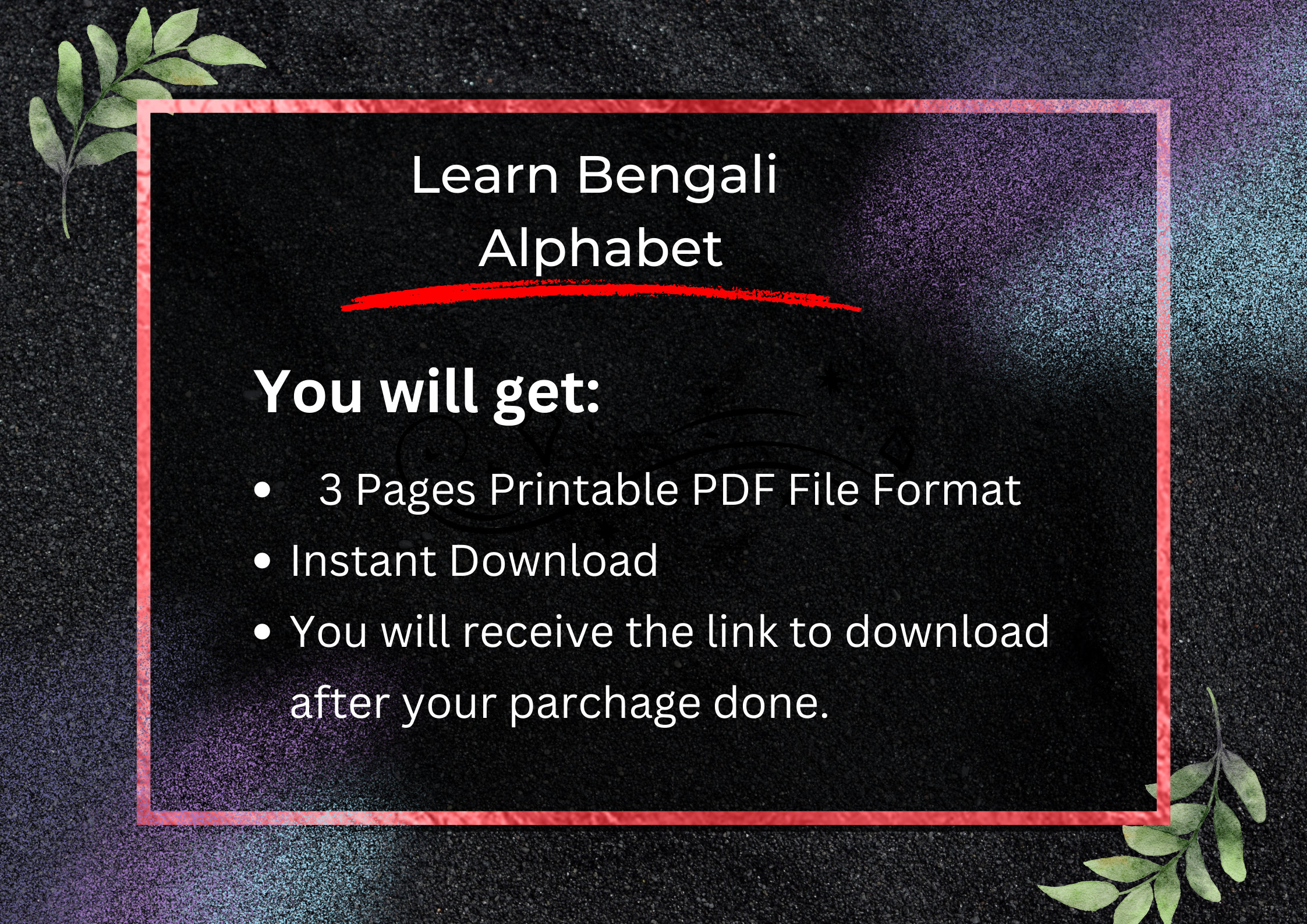 Alphabet Bengali Print Poster Learn Sorborno - Etsy