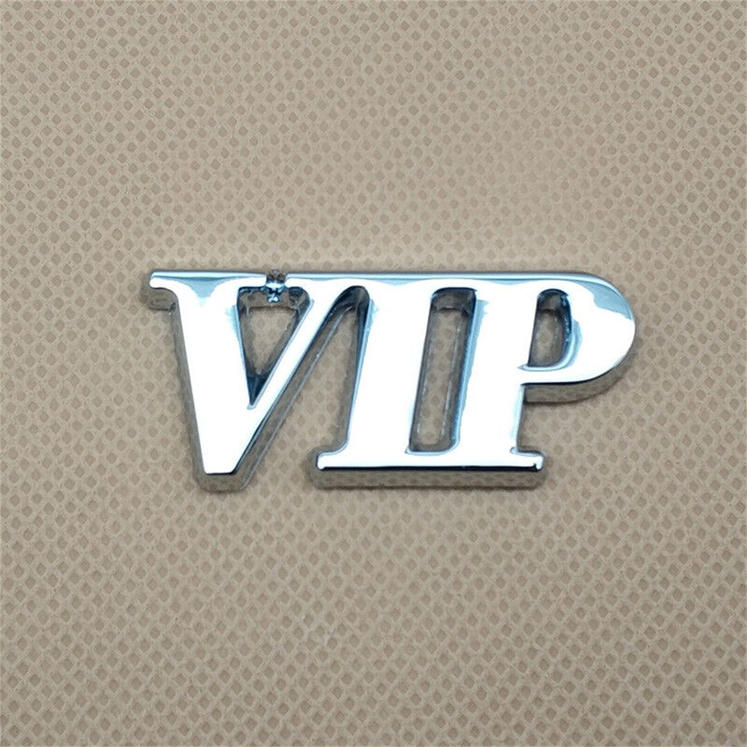2x Metal Chrome VIP Logo Badge Engine Car Emblem Sticker Side - Etsy