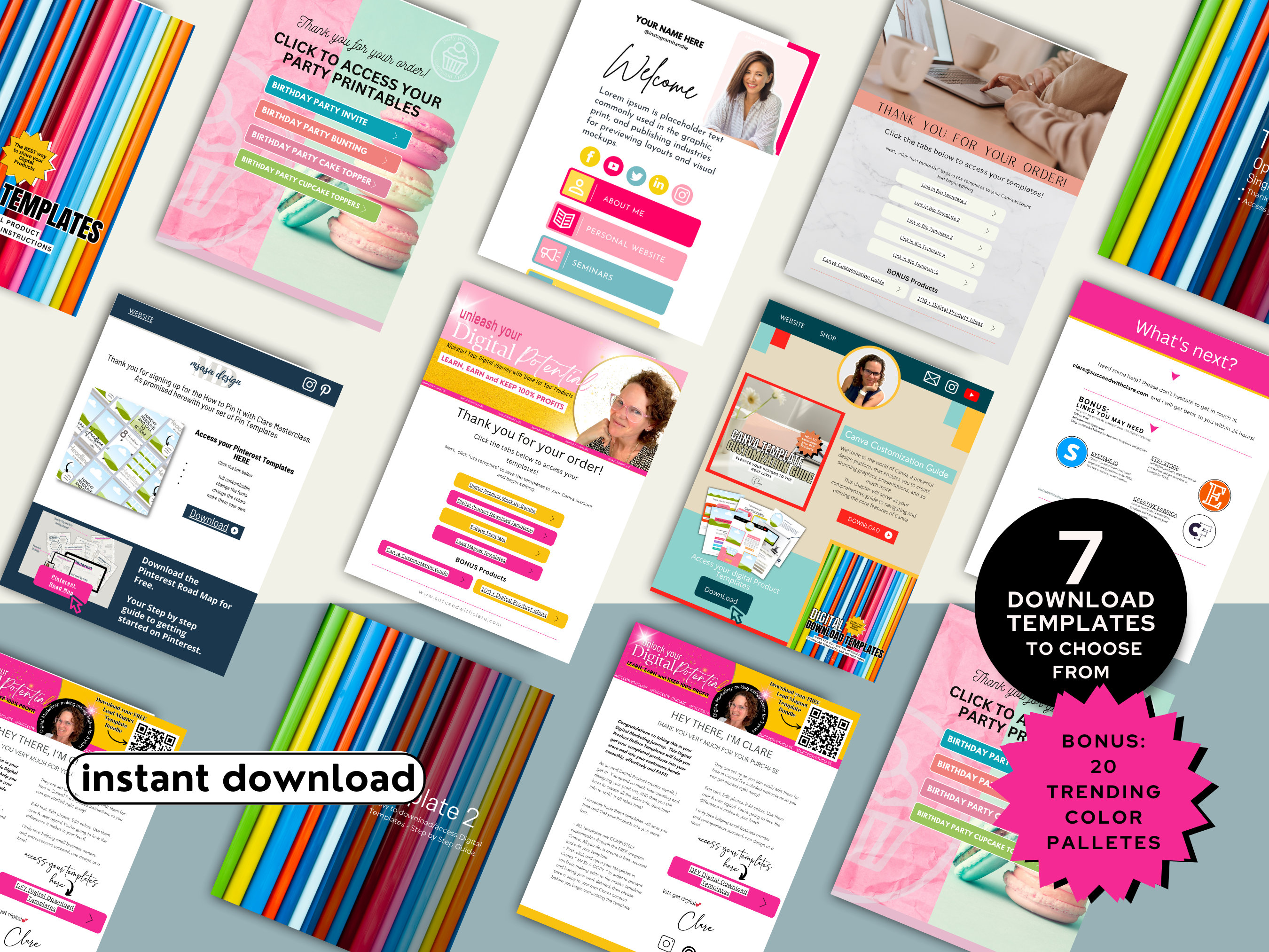 Digital Download Instruction Templates for Digital Products, Digital ...