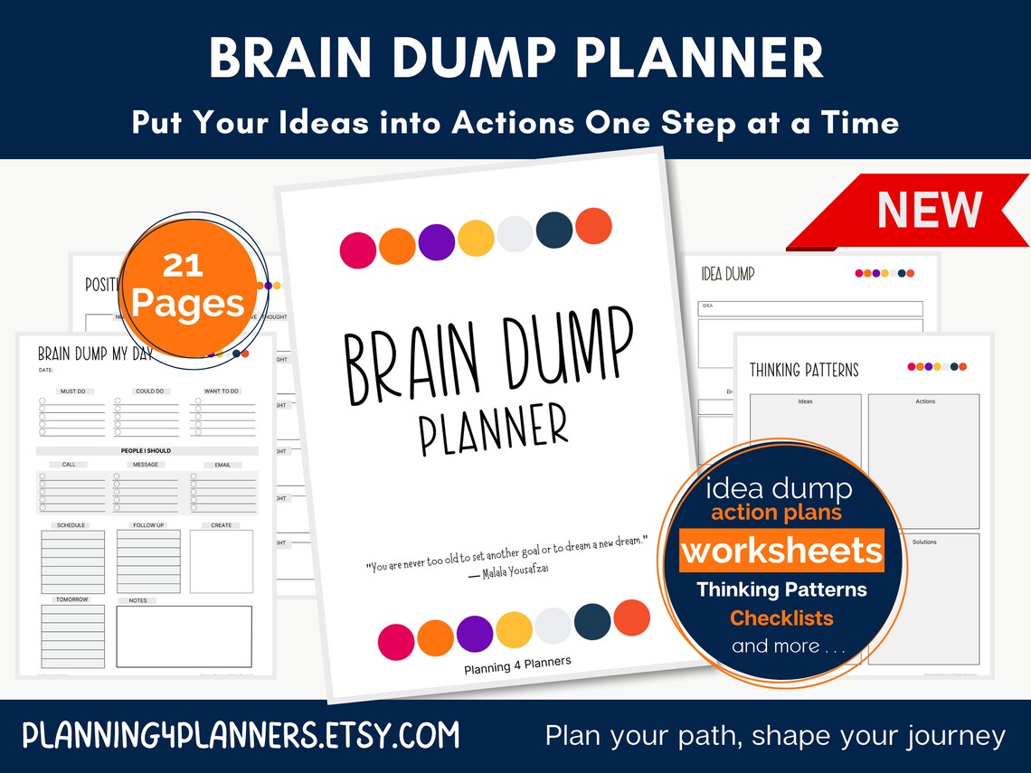 Brain Dump Planner, to Do List Printable, ADHD Daily Planner ...