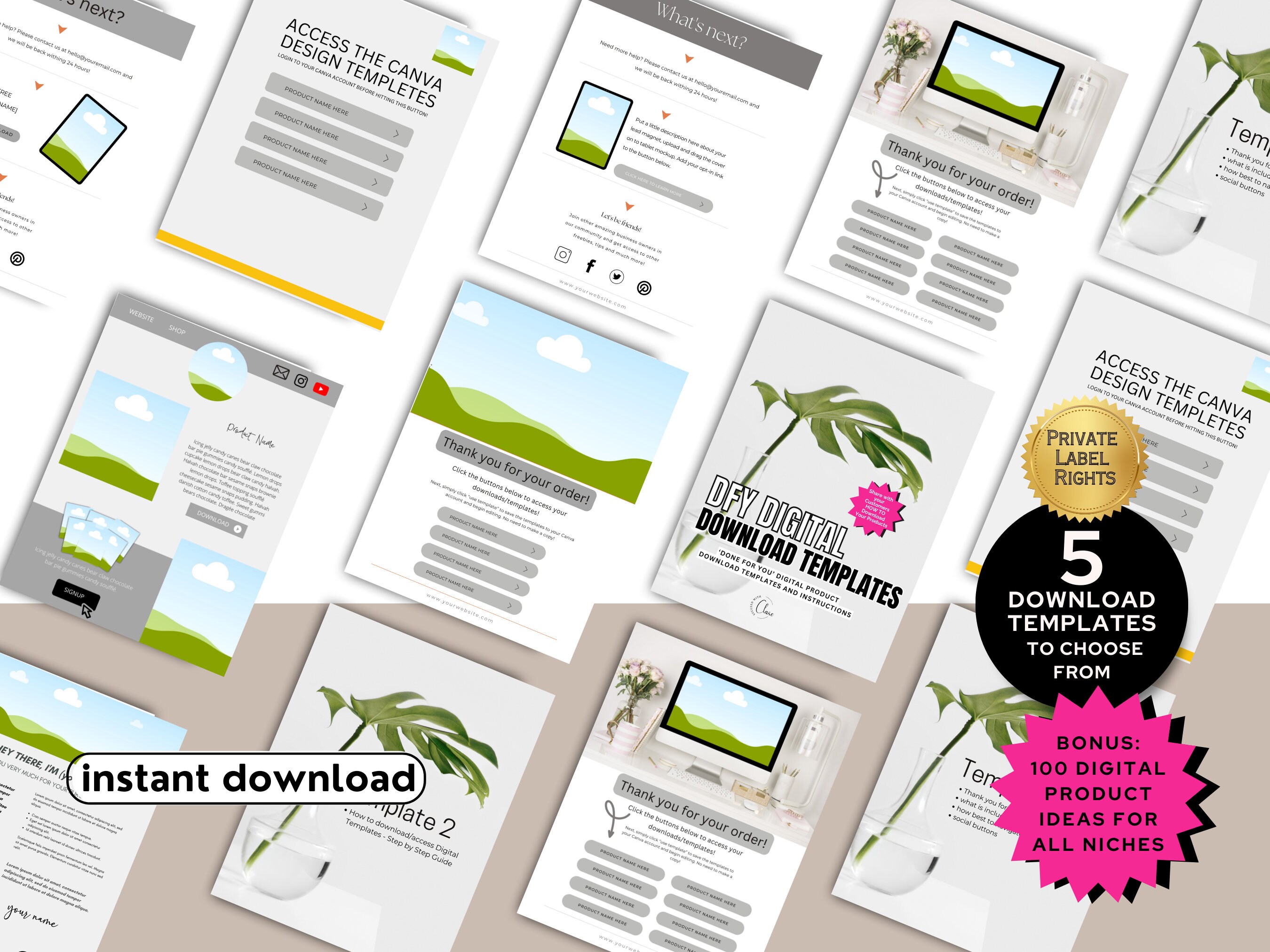 Digital Download Instruction Templates for Digital Products, Digital ...