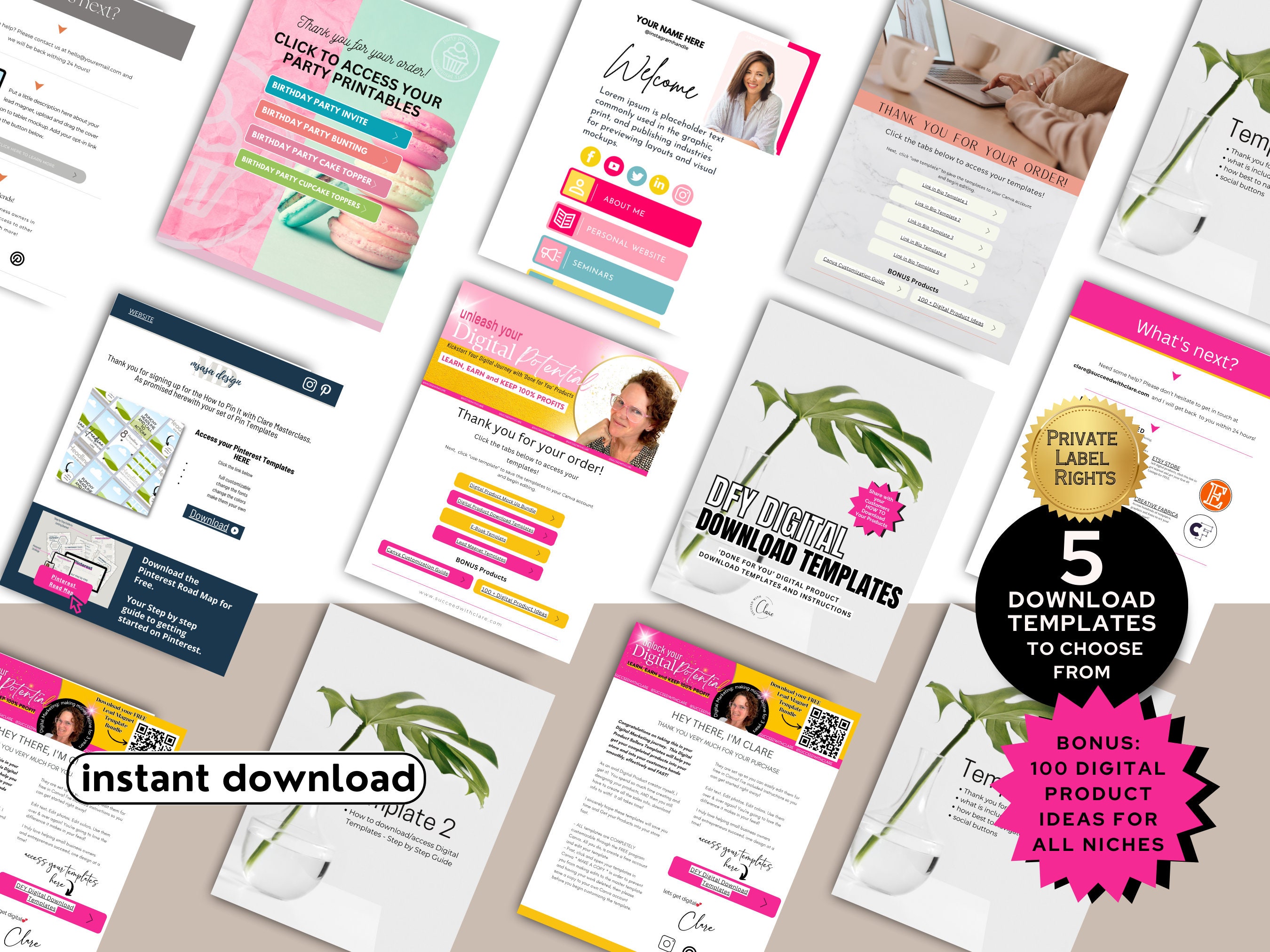 Digital Download Instruction Templates for Digital Products, Digital ...