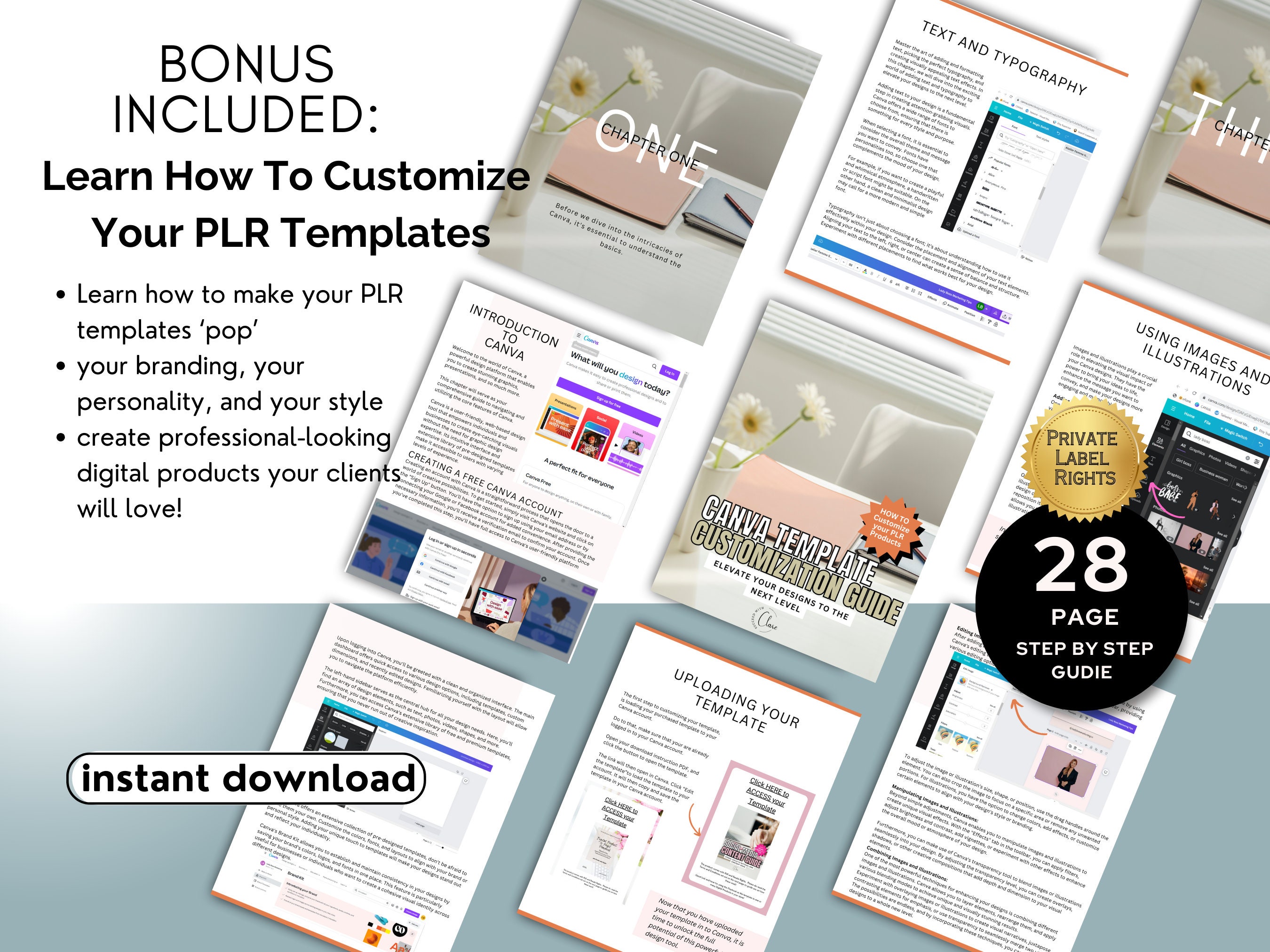 Digital Download Instruction Templates, Canva Guide (PDF) - Etsy