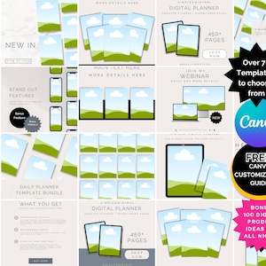 Digital Product Mockup Templates | Editable Canva Templates | Etsy ...