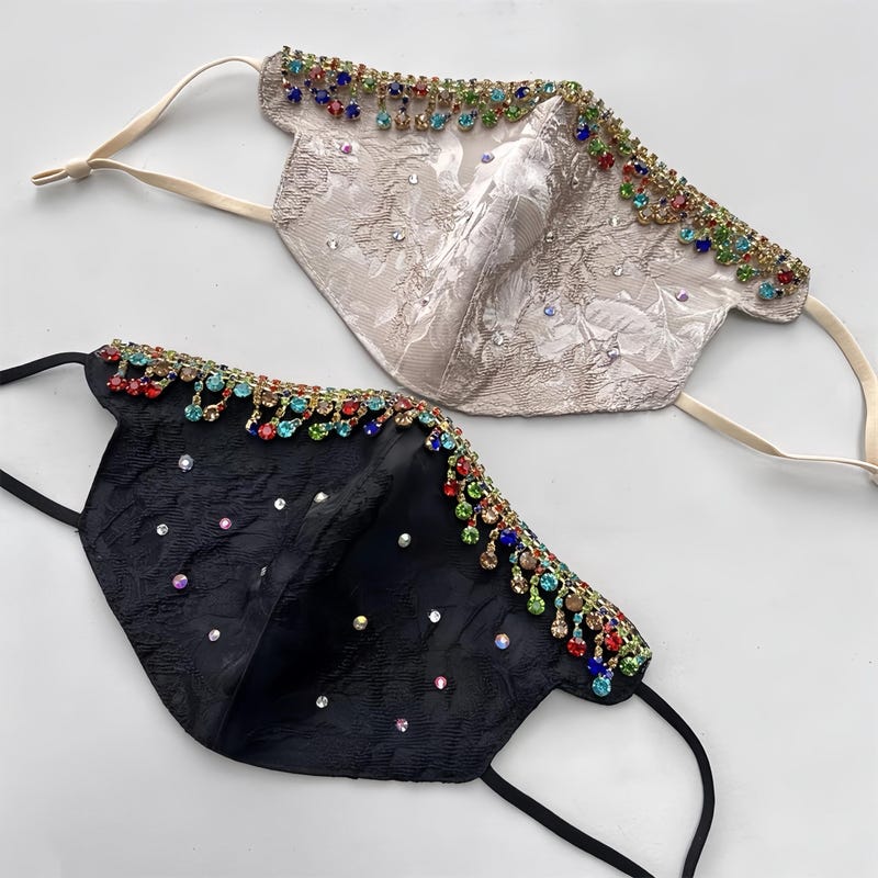 Rhinestone Mask - Etsy