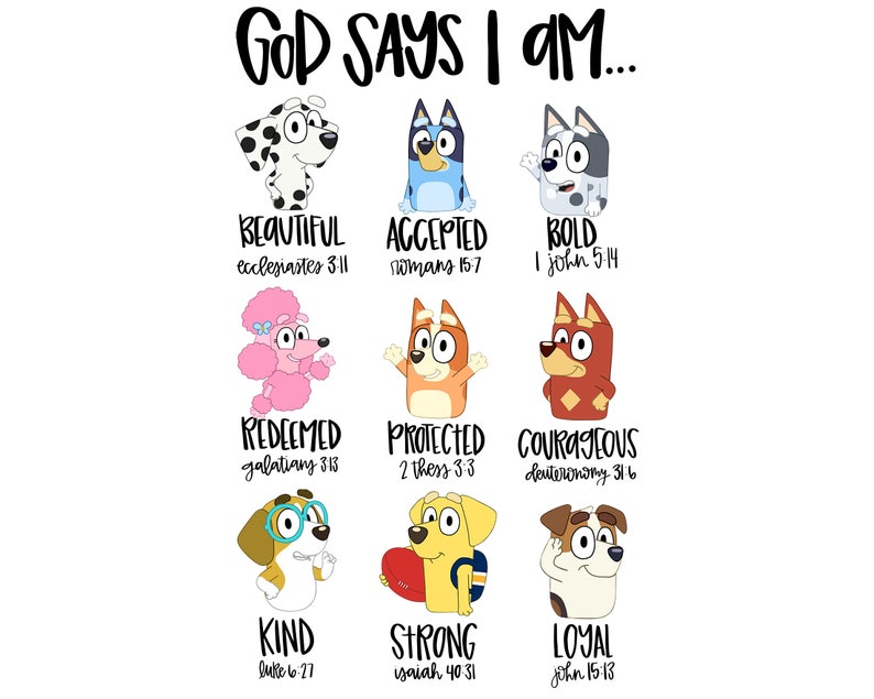 Bluey God Says I Am PNG Files Bluey PNG Bluey Bingo Png - Etsy