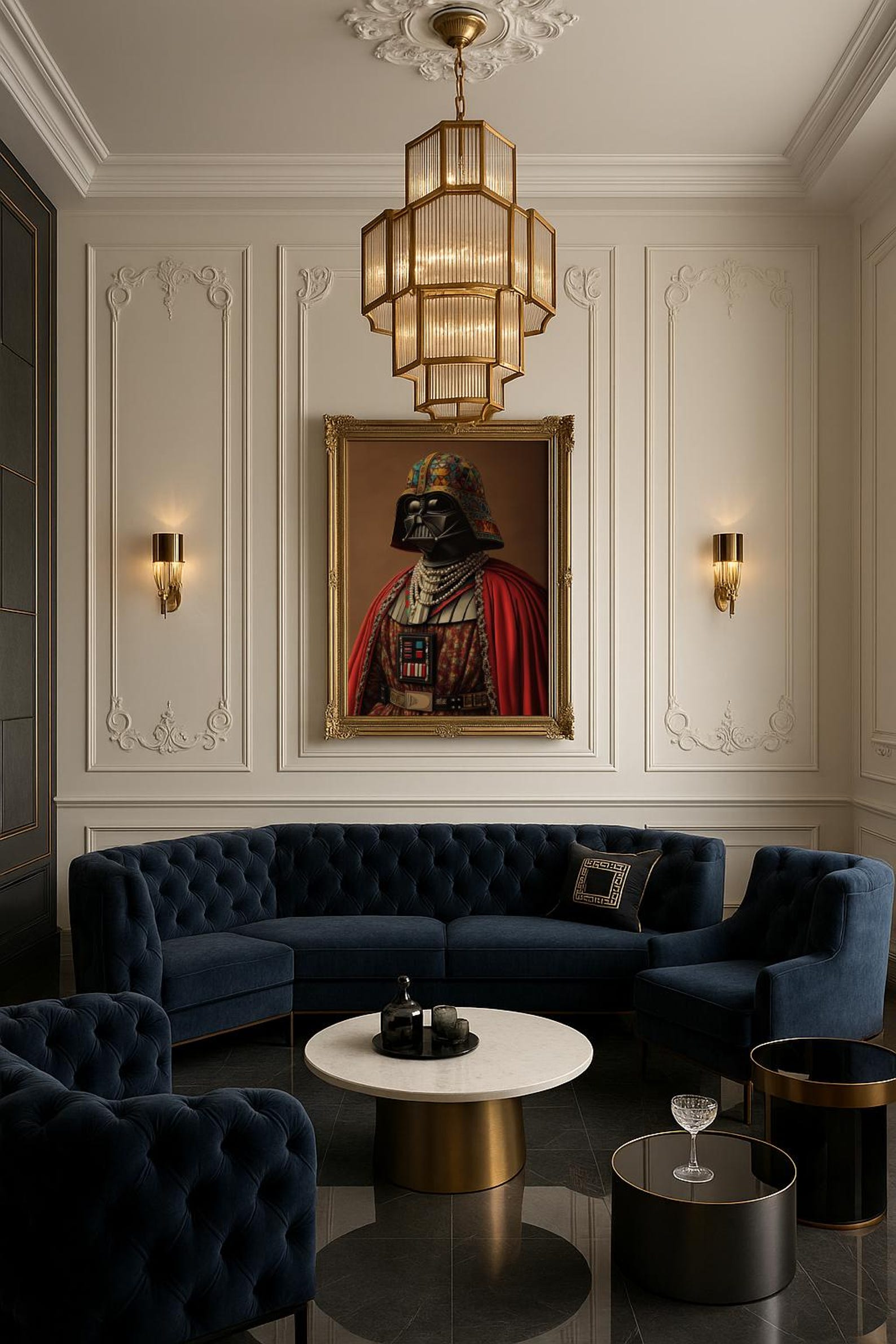 Imperial Baroque – Dark Lord Portrait Art Print, Retro Futuristic Decor ...