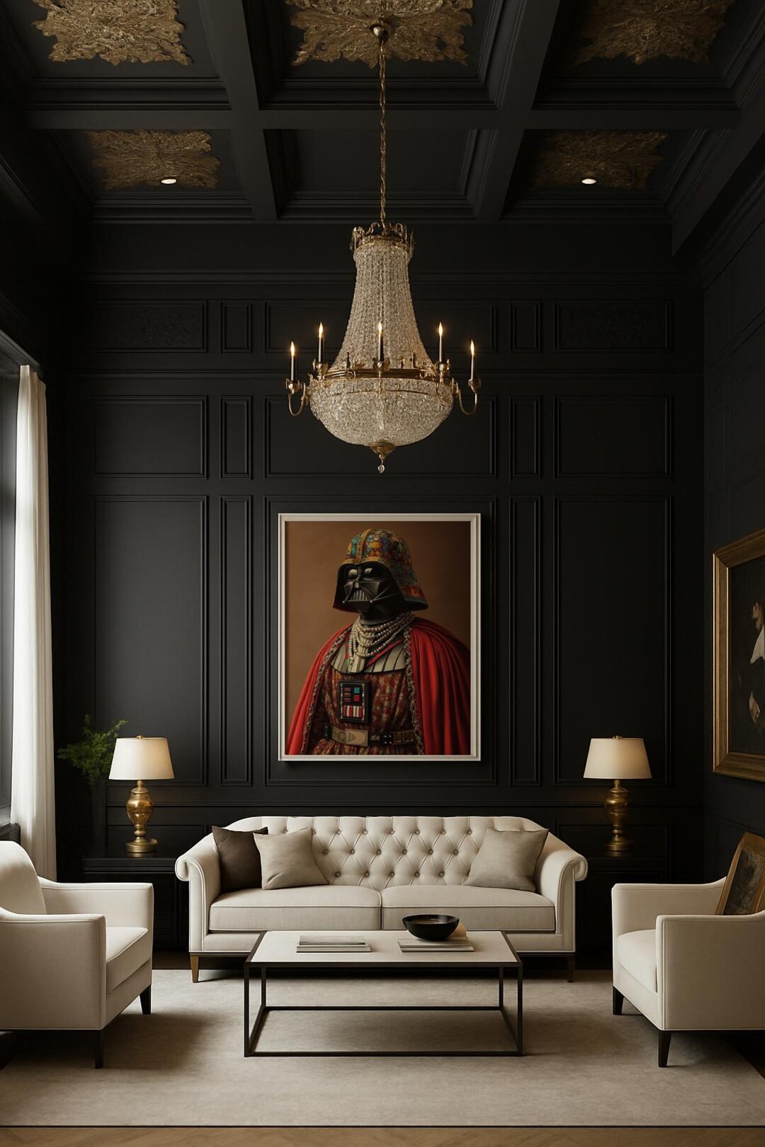 Imperial Baroque – Dark Lord Portrait Art Print, Retro Futuristic Decor ...