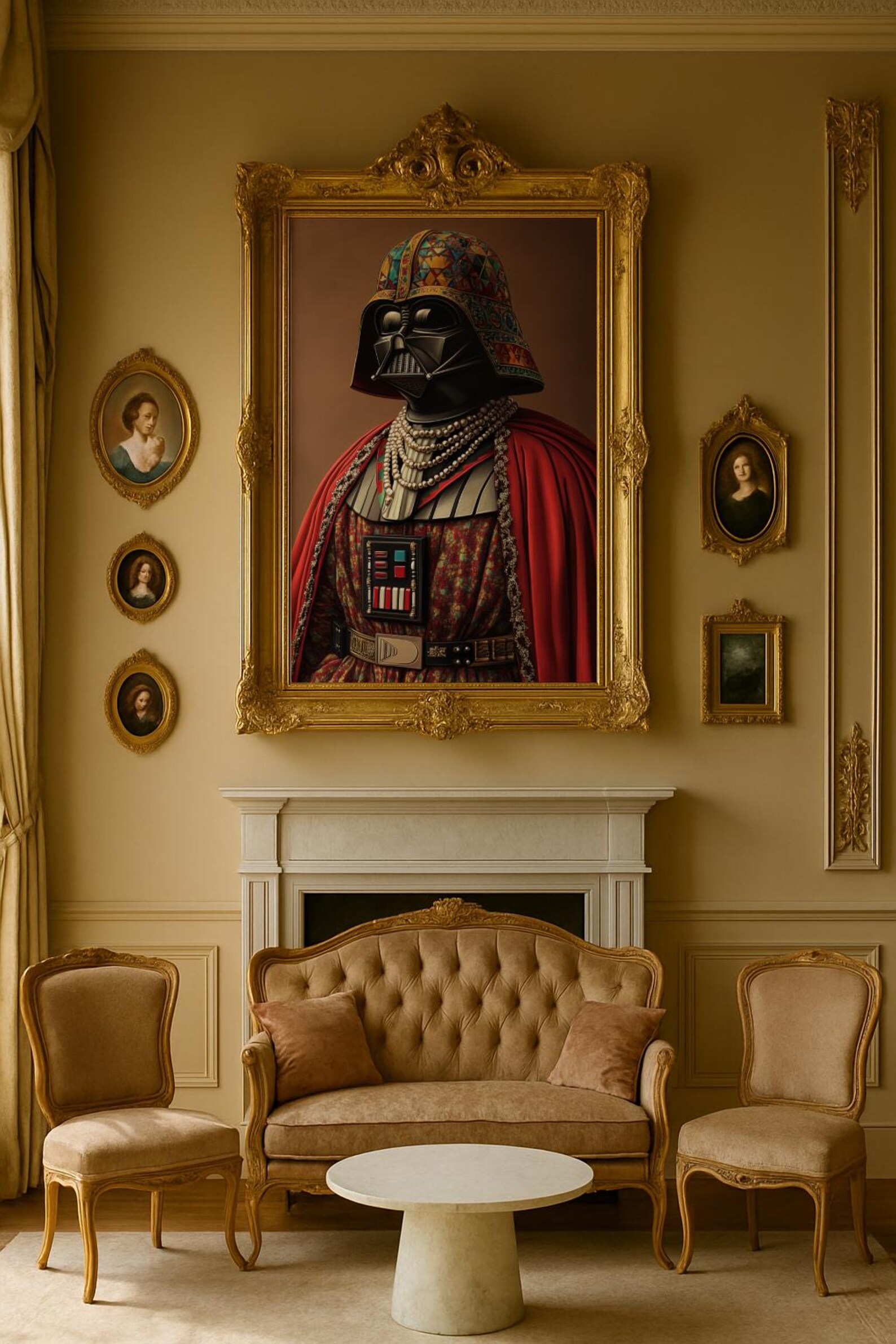 Imperial Baroque – Dark Lord Portrait Art Print, Retro Futuristic Decor ...