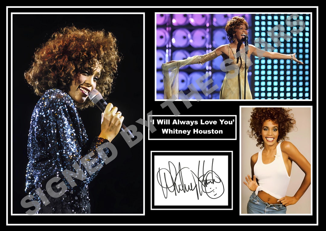 Great Quality Whitney Houston Signed / Autographed. Stunning Quality Print - Etsy