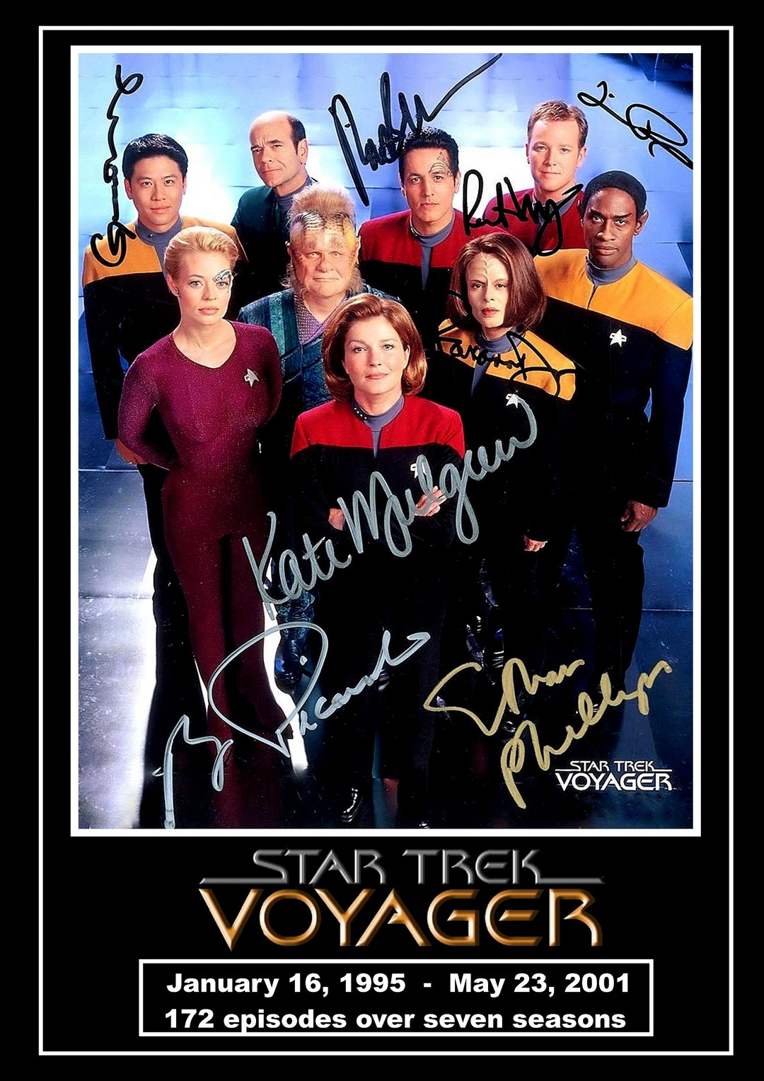 Great Quality Star Trek Voyager Cast Signed / Autographed Print. Stunning Quality Print - Etsy