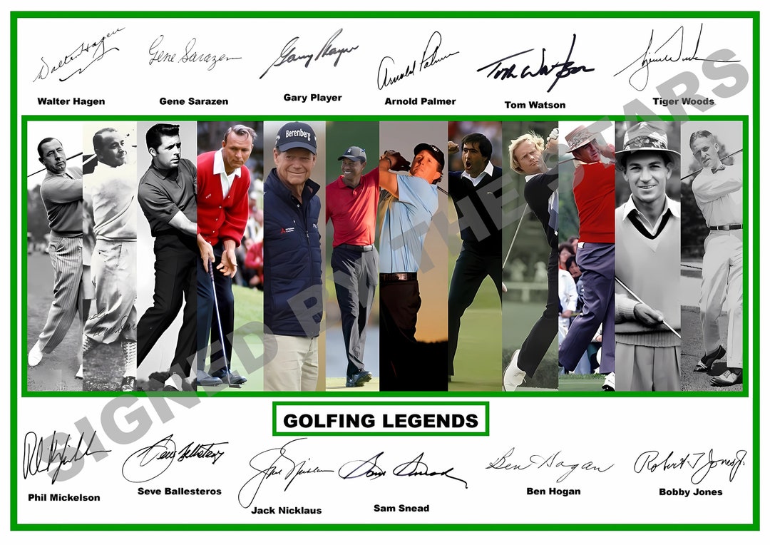 Golfing Legends Signed / Autographed Stunning Quality. Tiger Woods ...