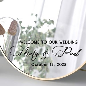 Wedding Mirror Custom Decal Personalized Wedding Mirror Decal Sticker ...