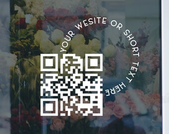 Custom QR Code Sticker for Window, Wall, Car Vinyl Decal for Business ...