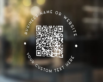 Square Store Window Custom QR Code Vinyl Decal Shop QR Code Custom ...
