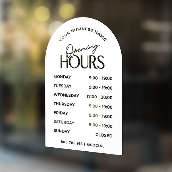 Store Hours Decal - Etsy