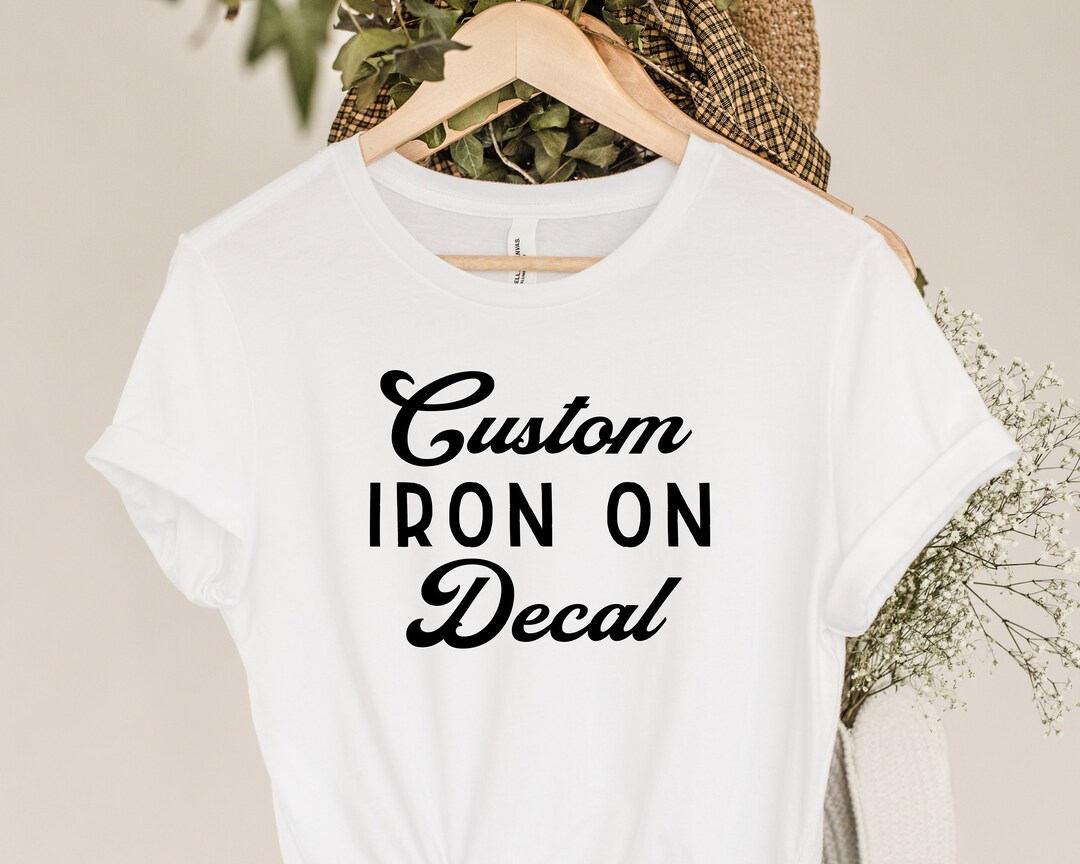 Personalized Iron on Text Decal Custom Iron on Name Vinyl Decal T-shirt ...