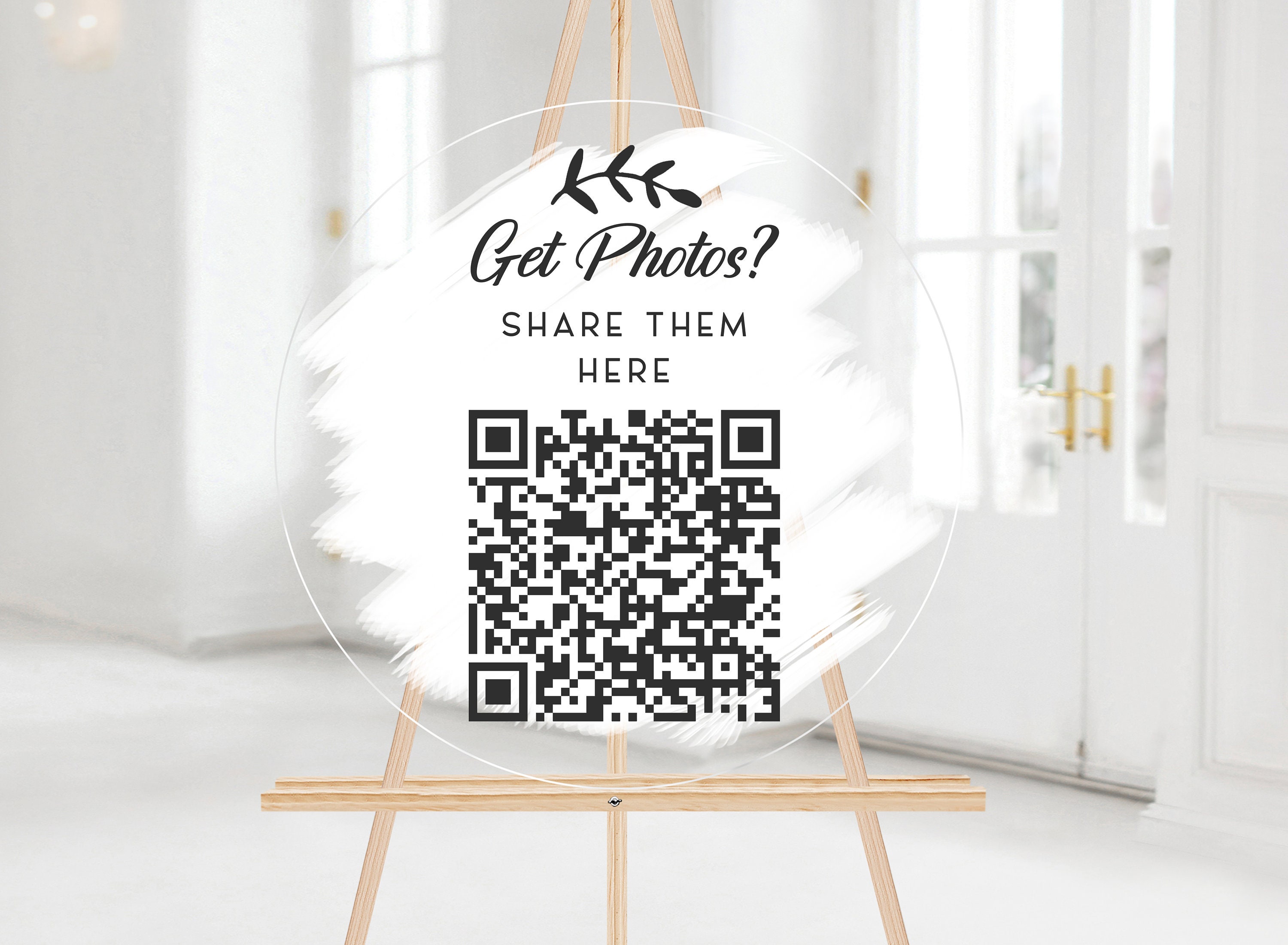 Photo Sharing Wedding QR Code Vinyl Decal Acrylic Sign Wedding - Etsy