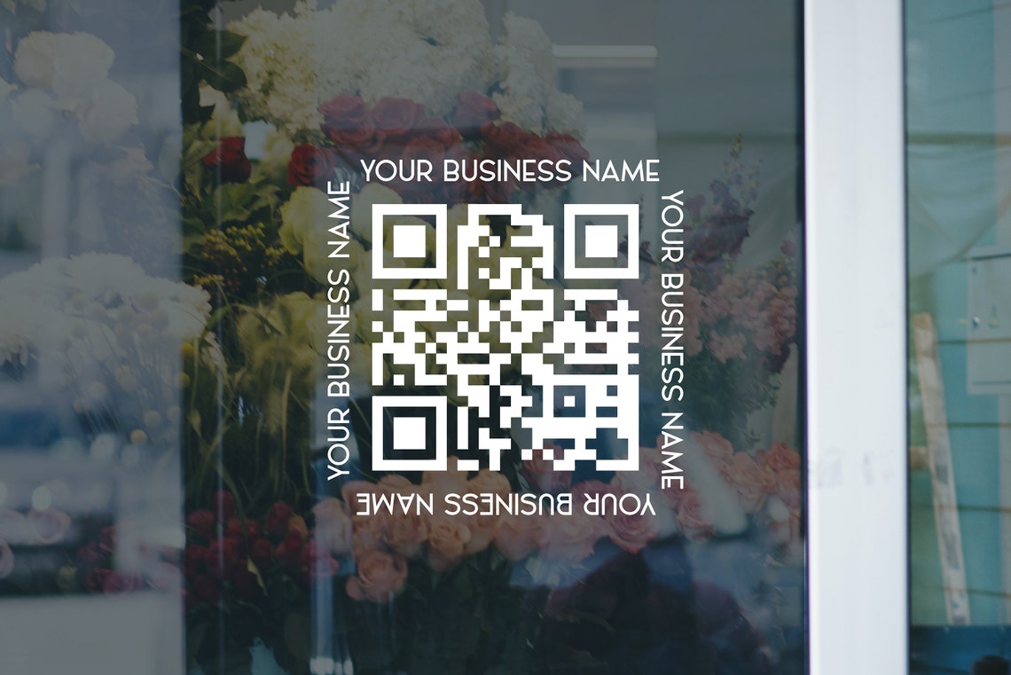 Square Store Window Custom QR Code Vinyl Decal Shop QR Code Custom ...