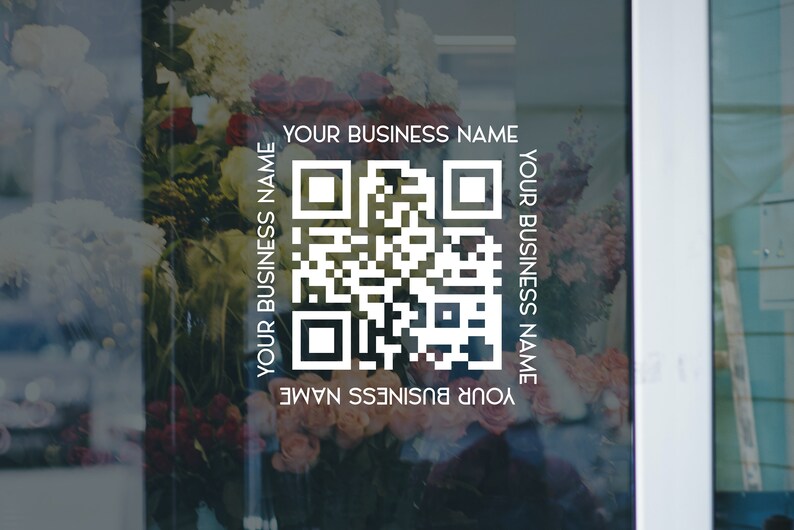 Square Store Window Custom QR Code Vinyl Decal Shop QR Code Custom ...