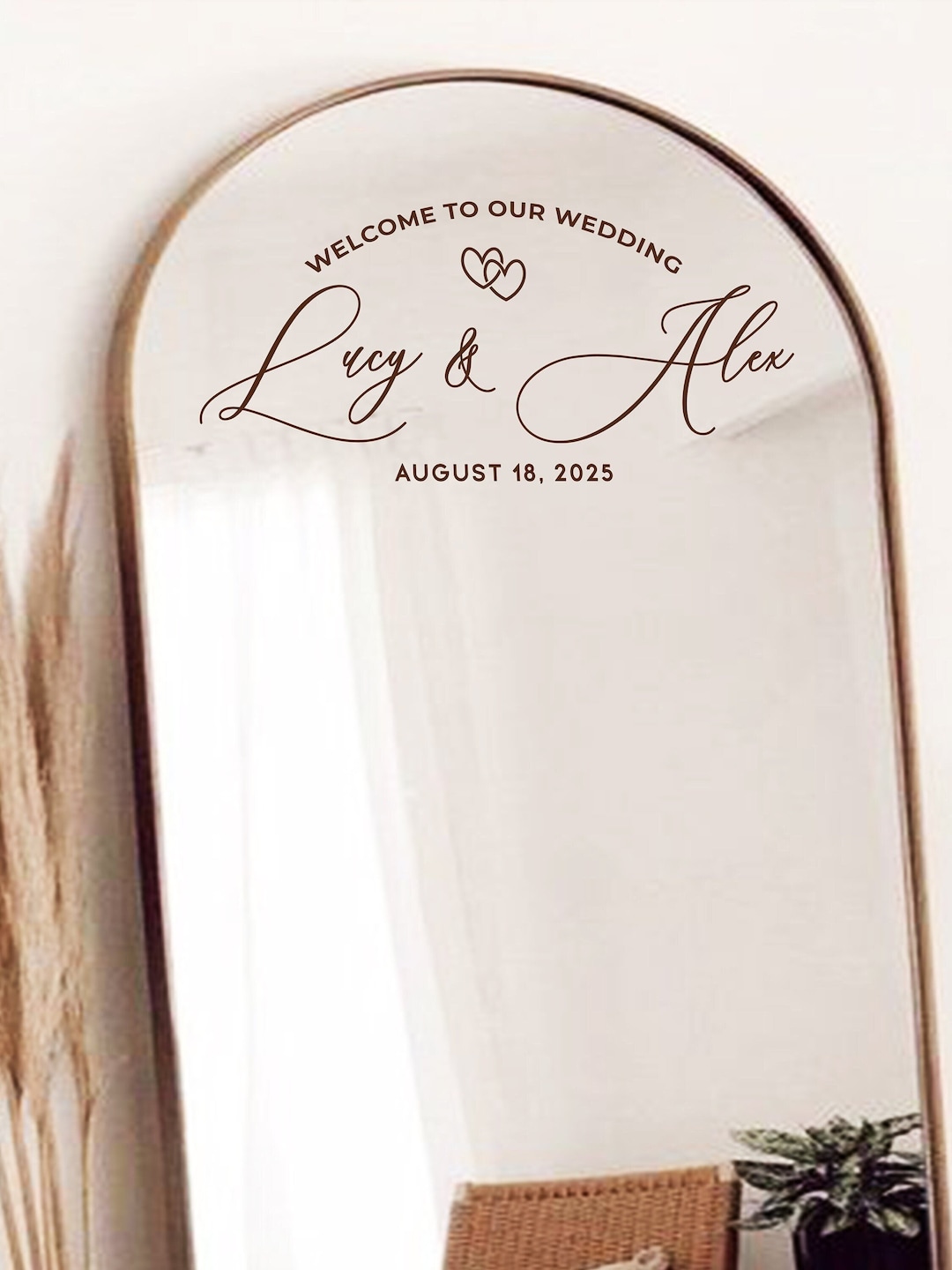 Arch Wedding Mirror Custom Decal Personalized Wedding Mirror Decal ...