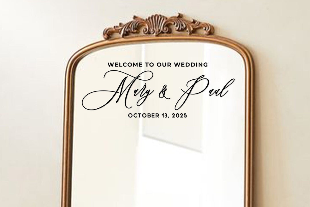 Wedding Mirror Custom Decal Personalized Wedding Mirror Decal Sticker ...