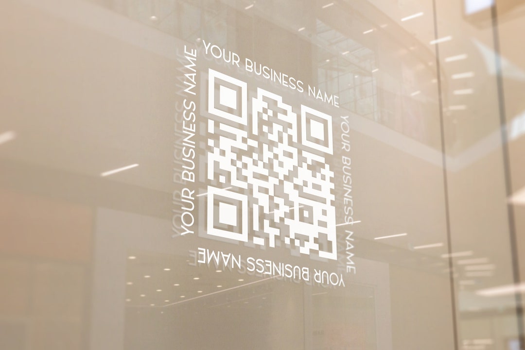 Square Store Window Custom QR Code Vinyl Decal Shop QR Code Custom ...