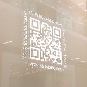 Square Store Window Custom QR Code Vinyl Decal Shop QR Code Custom ...