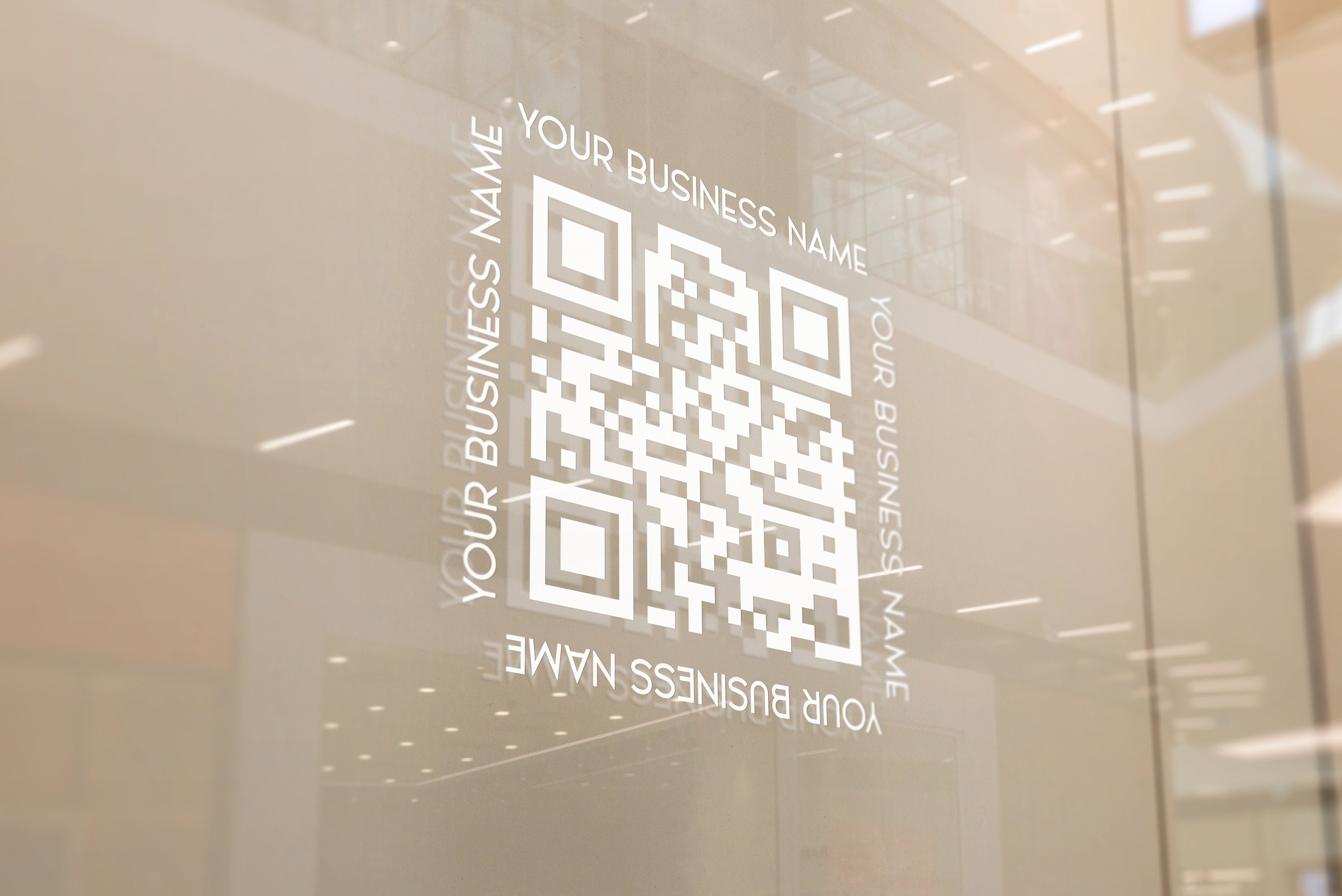Square Store Window Custom QR Code Vinyl Decal Shop QR Code Custom ...