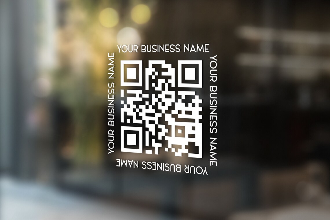 Square Store Window Custom QR Code Vinyl Decal Shop QR Code Custom ...