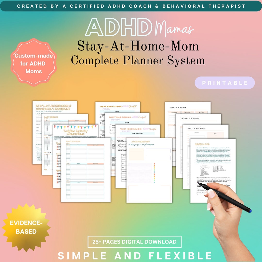 ADHD Planner for Moms – Printable Family Organizer, Undated Life ...