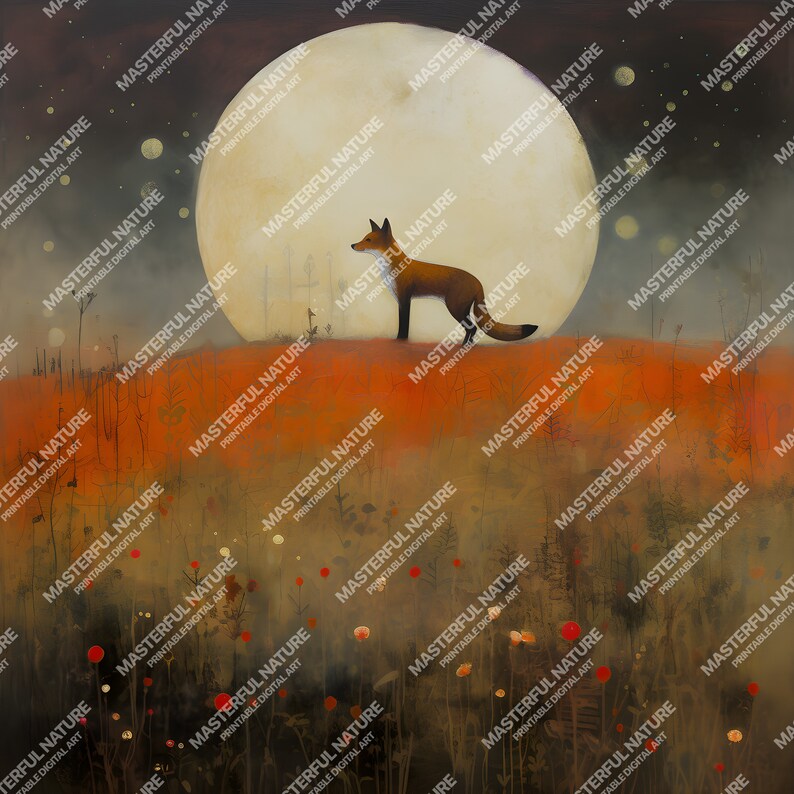 Foxy Night Printable High Resolution Image 300dpi 4k Ratio 1:1 Artistic ...