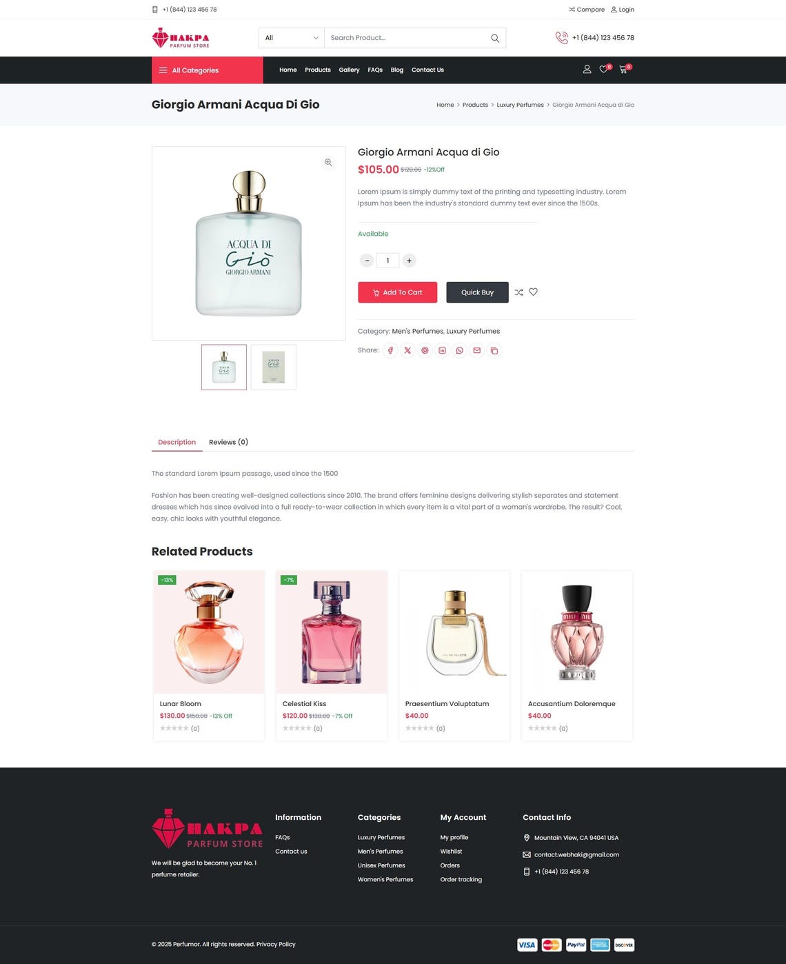 Custom Parfum E-commerce Website Design: Online Shop, Perfume, Fashion ...